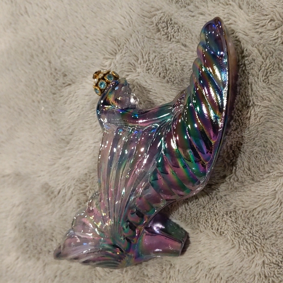 Fenton | Art | Beautiful Iridescent Fenton Glass Shoe With Rhinestone ...
